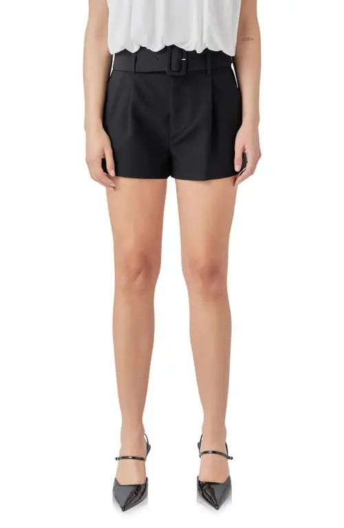 Endless Rose Belted Shorts - Black
