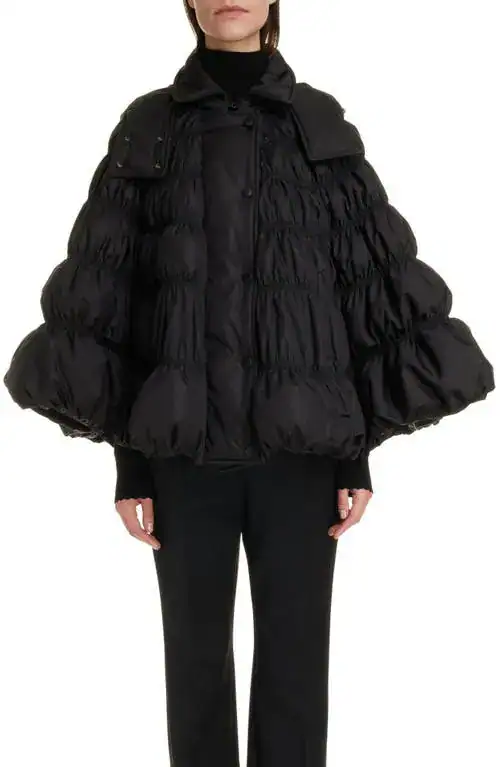 Chloé Quilted Bubble Hooded Down Puffer Coat - Black | Editorialist