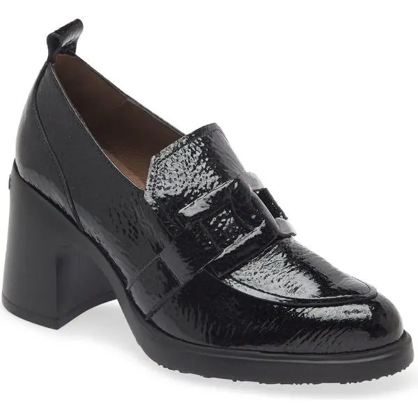 WONDERS Loafer Pump - Black Patent Leather