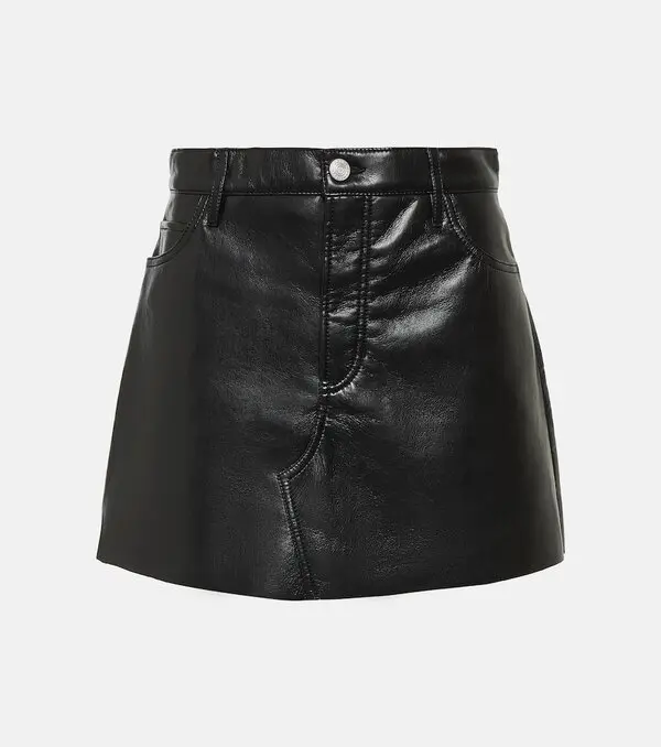 FRAME Le High 'n' Tight Leather Miniskirt