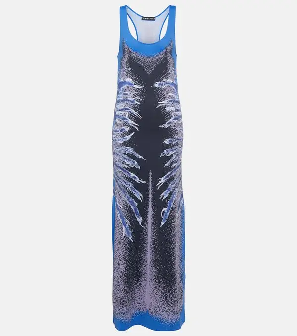 Y/project Printed Maxi Dress - Blue