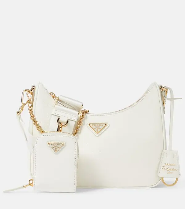 Prada Re-edition 2005 Small Leather Shoulder Bag - White
