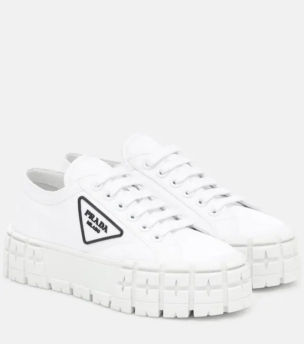 Prada Wheel Gabardine Sneakers - White