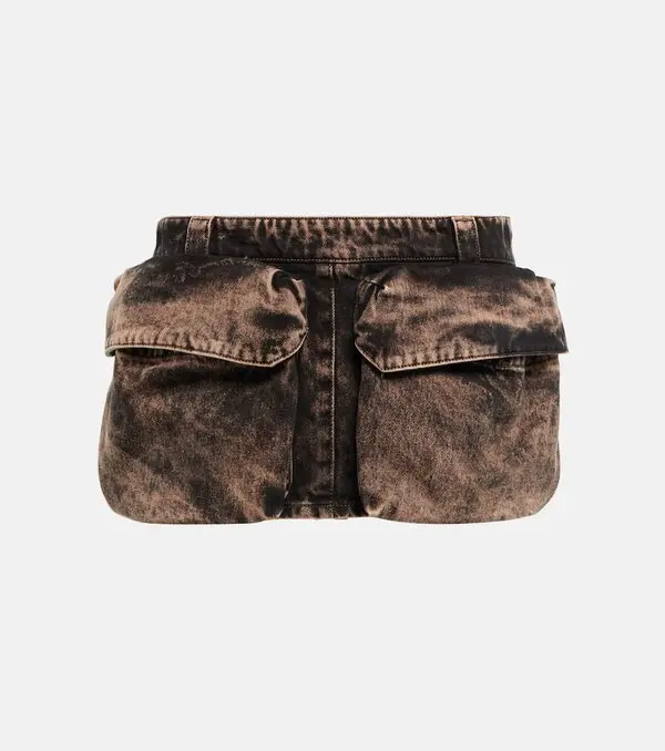 Miu Miu Mini Denim Skirt - Black