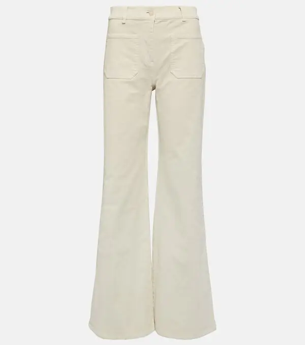 NILI LOTAN Florence High-rise Corduroy Pants - White