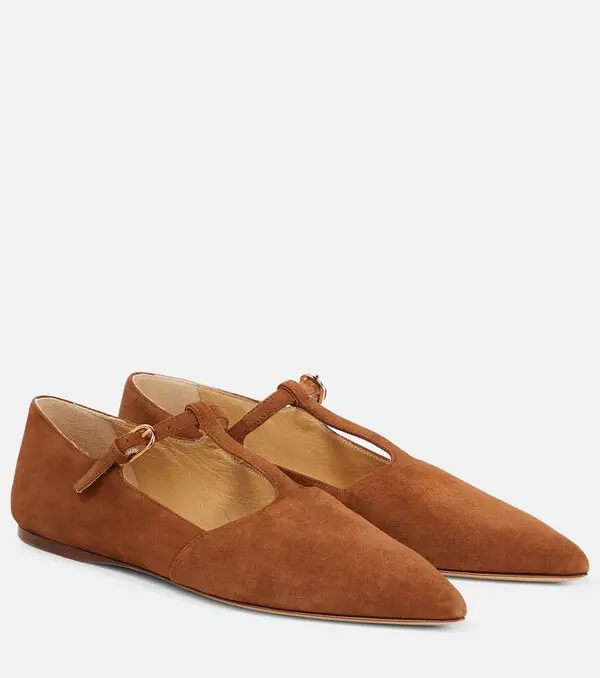 Gabriela Hearst Lola Suede Ballet Flats - Brown