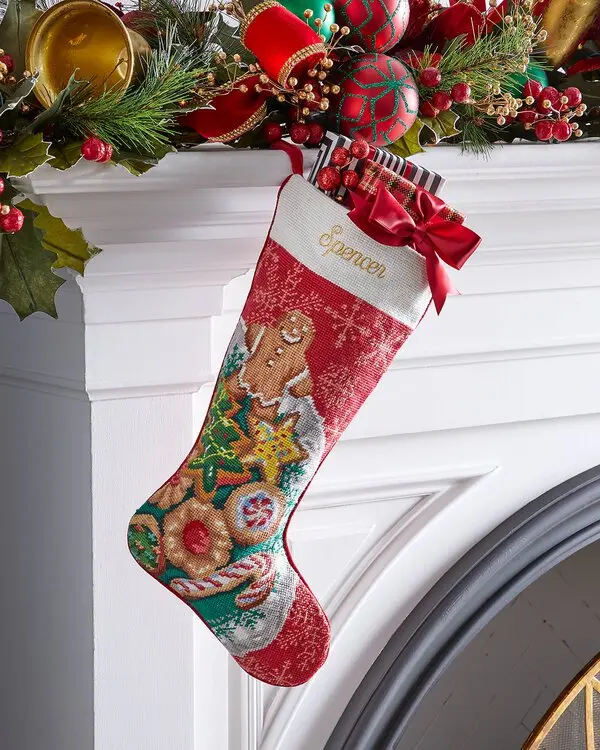 SFERRA Personalized Retro Cookies Holiday Stocking