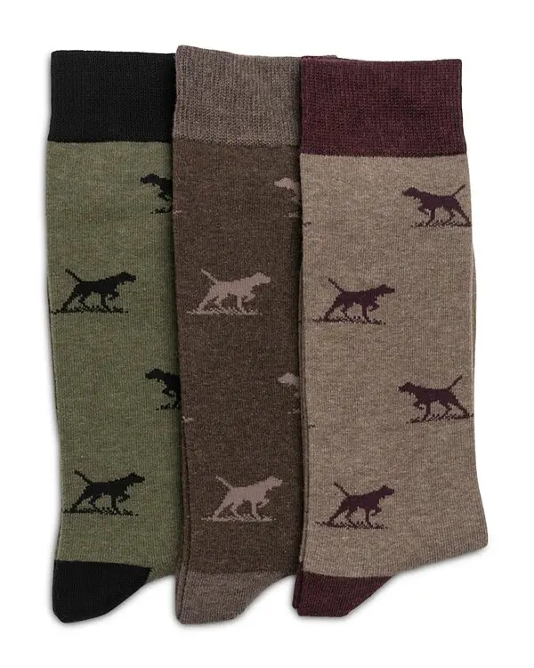 Rodd & Gunn Dogs-a-plenty Socks, Pack Of 3 - Earth Multi