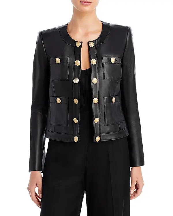 L'Agence Jayde Leather Jacket - Black
