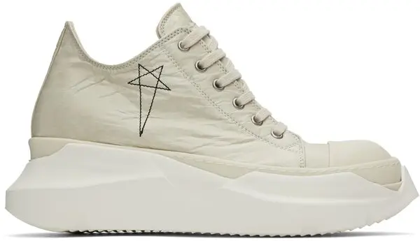 Rick Owens Off-White Abstract Low Sneakers In 31911 Dirty White/Bl 