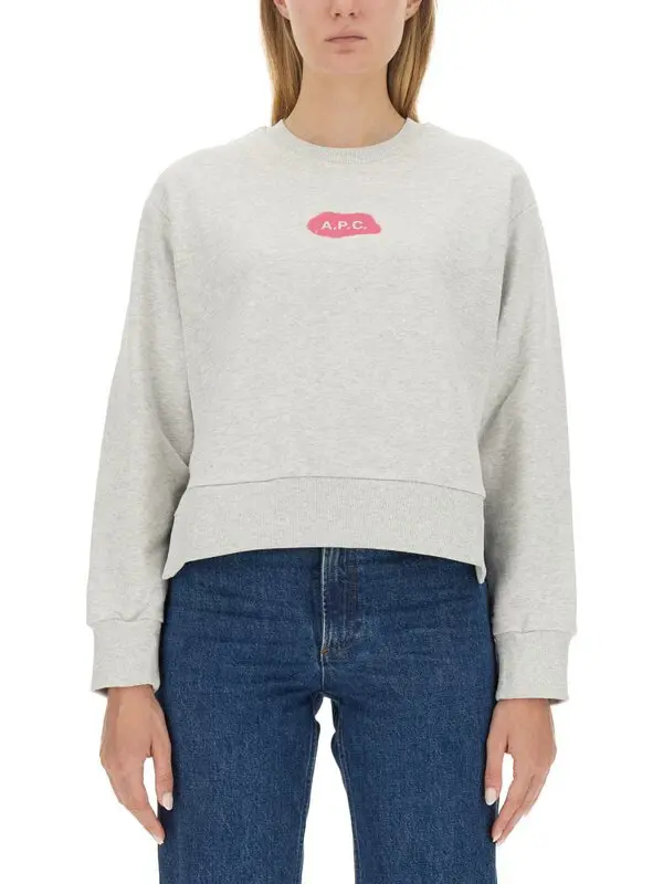 A.p.c. Sweatshirt With Logo - Grey