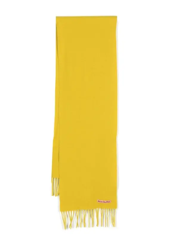 Acne Studios Logo-patch Wool Scarf - Yellow