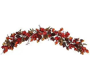 NEARLY NATURAL 6' Maple Leaves, Berry & Pineco Nes