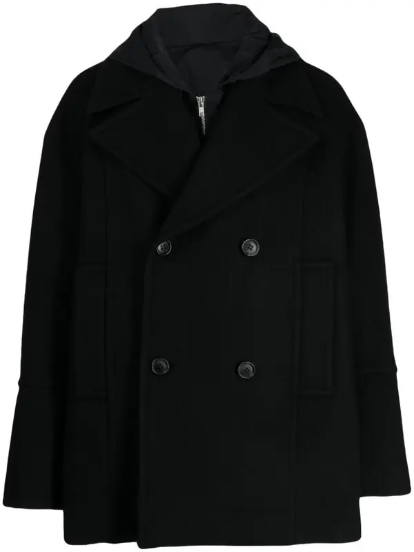 JUUN.J Hooded Double-breasted Pea Coat