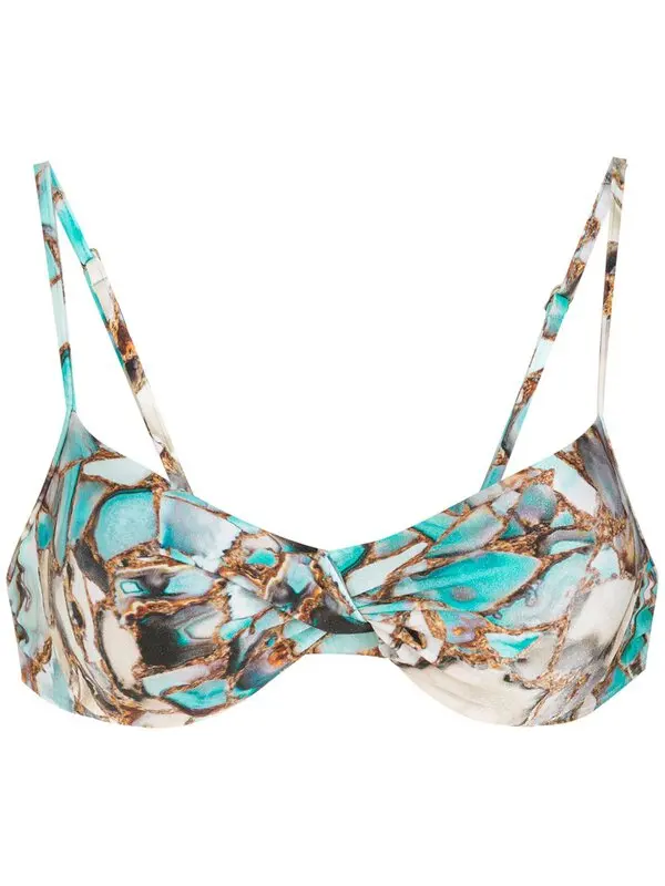 LYGIA & NANNY Fiji Estampado Bikini Top - Blue