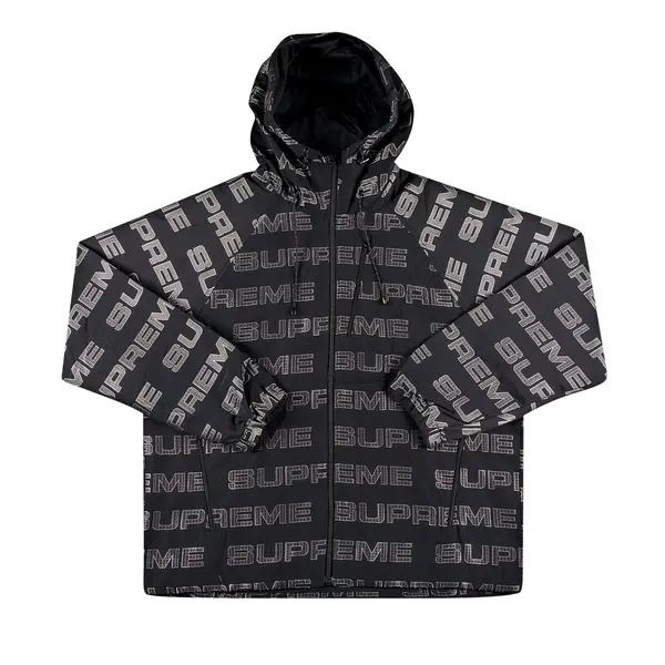 Supreme Logo Ripstop Hooded Track Jacket - Black