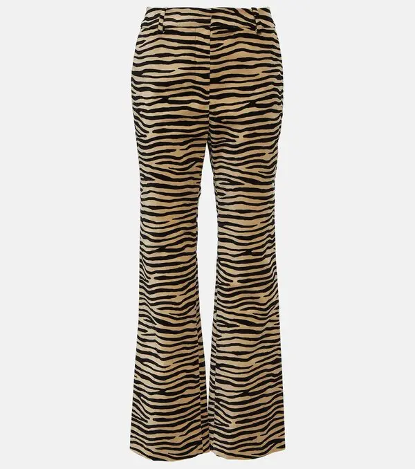 Rabanne Tiger-print Flared Pants - Multicoloured