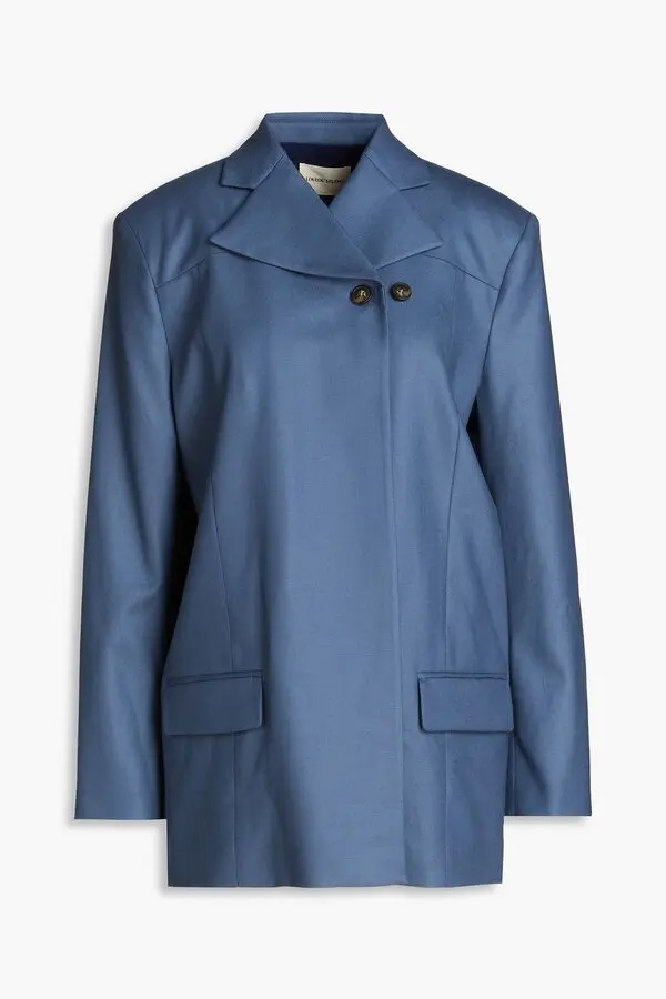 LOULOU STUDIO Kanda Wool-blend Twill Blazer - Slate Blue