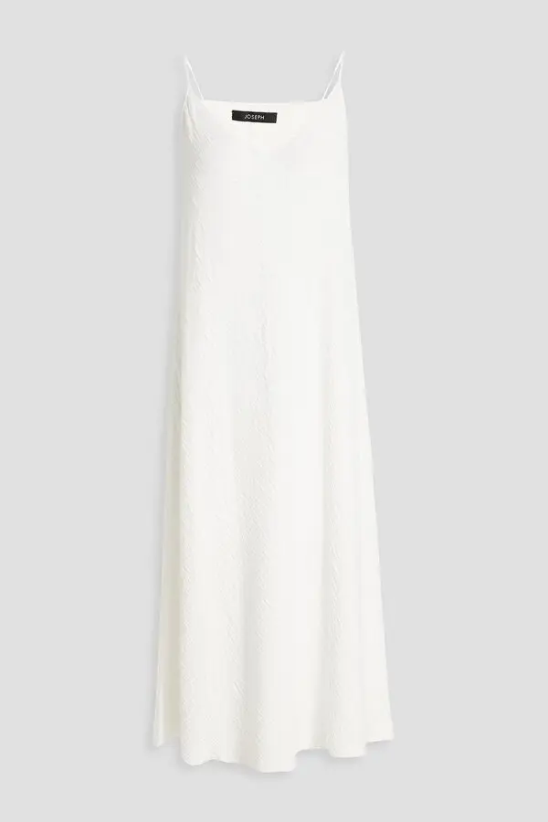 JOSEPH Textured Cotton Midi Slip Dress - Off-white