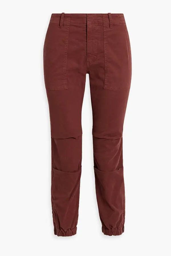 NILI LOTAN Paris Cropped Tapered Pants - Brick