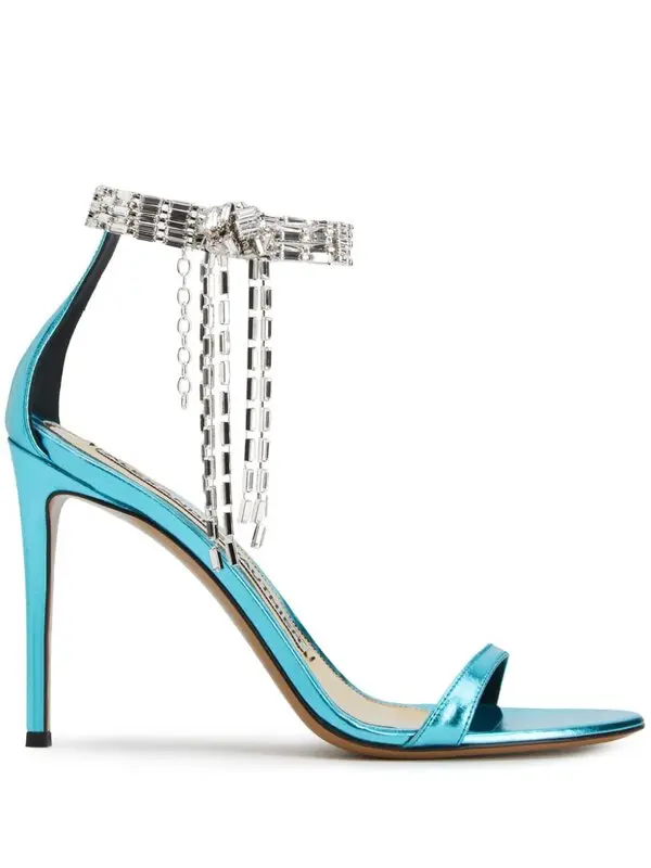 Alexandre Vauthier 105mm Crystal-embellished Sandals - Blue