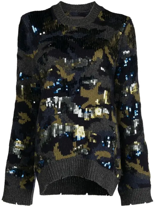 Zadig&Voltaire Sequin-embellished Merino Wool Jumper - Grey