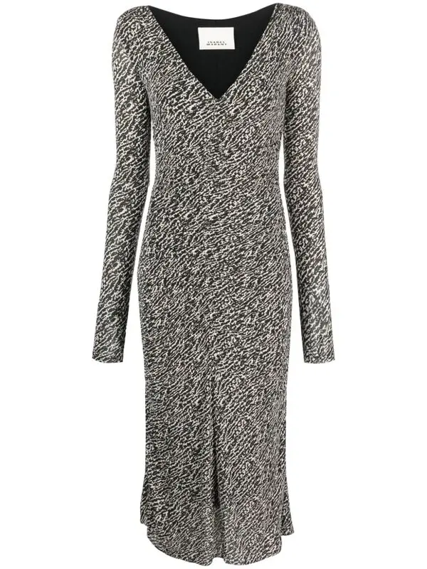 Isabel Marant Laly Abstract-pattern Midi Dress