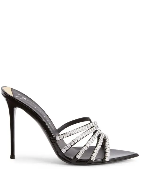 GIUSEPPE ZANOTTI 105mm Intriigo Crystal-embellished Sandals - Black