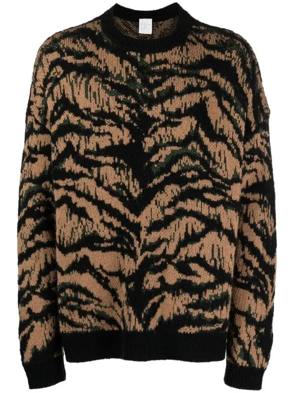 Roberto Cavalli Tiger-print Virgin Wool Sweatshirt