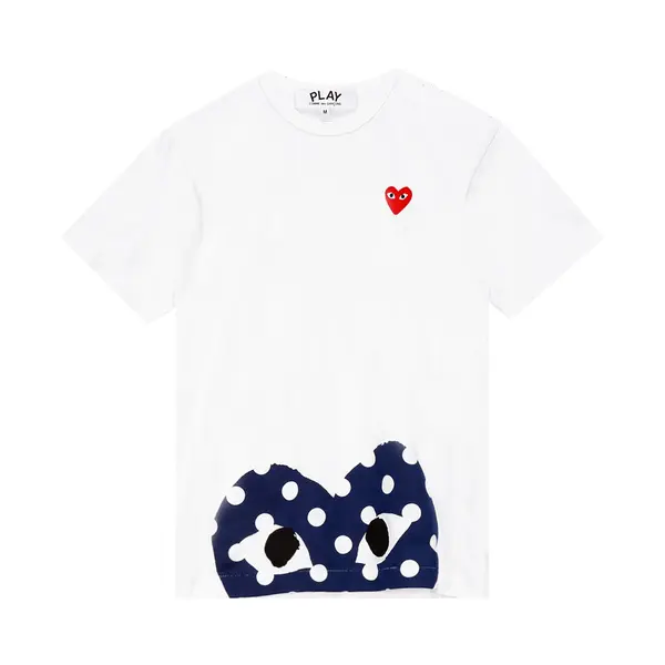 Play Comme Des Garcon Half Polka Dot Heart Tee