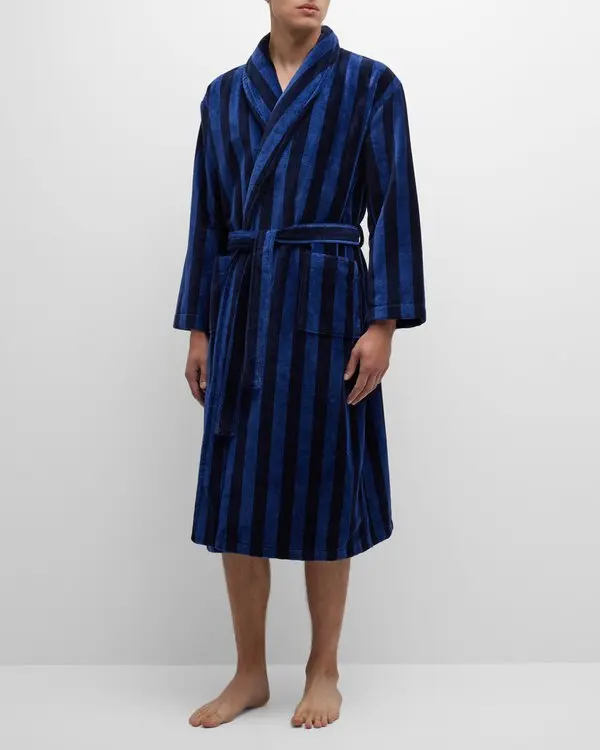 Derek Rose Aston 36 Velour Stripe Robe