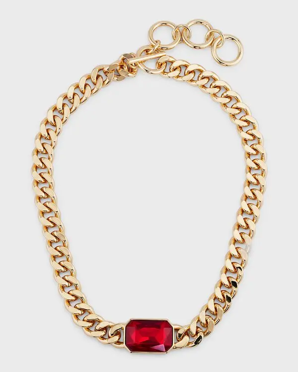 KENNETH JAY LANE Gold-plated Chain Necklace With Stone