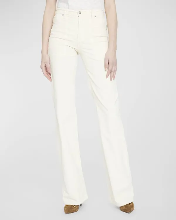 Veronica Beard Crosbie Wide-leg Corduroy Jeans - Ecru