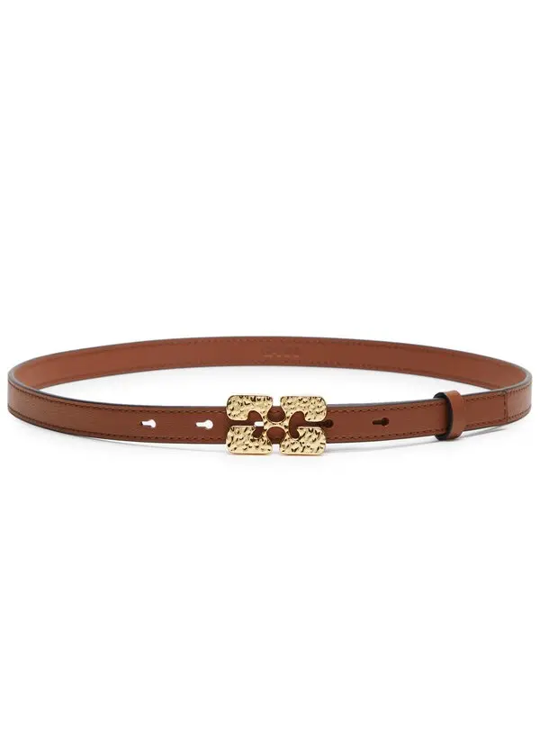Buy GANNI Logo Leather Belt - Brown At 40% Off | Editorialist