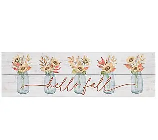SINCERE SURROUNDINGS 24' Hello Fall Jars Vintag E Pallet Board