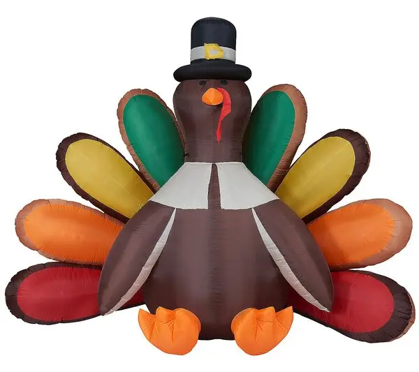 FRASER HILL FARM 8-ft. Wide Turkey Blow-up Infl Table W/ Light