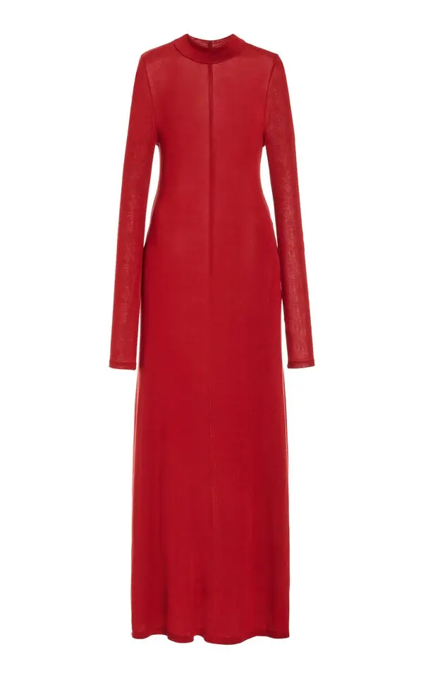 St. Agni Jersey Turtleneck Maxi Dress In Red - 60% Off | Editorialist