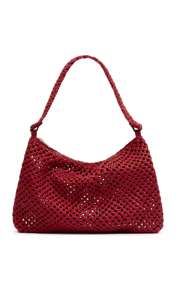 St. Agni Macrame Leather Shoulder Bag - Red | Editorialist