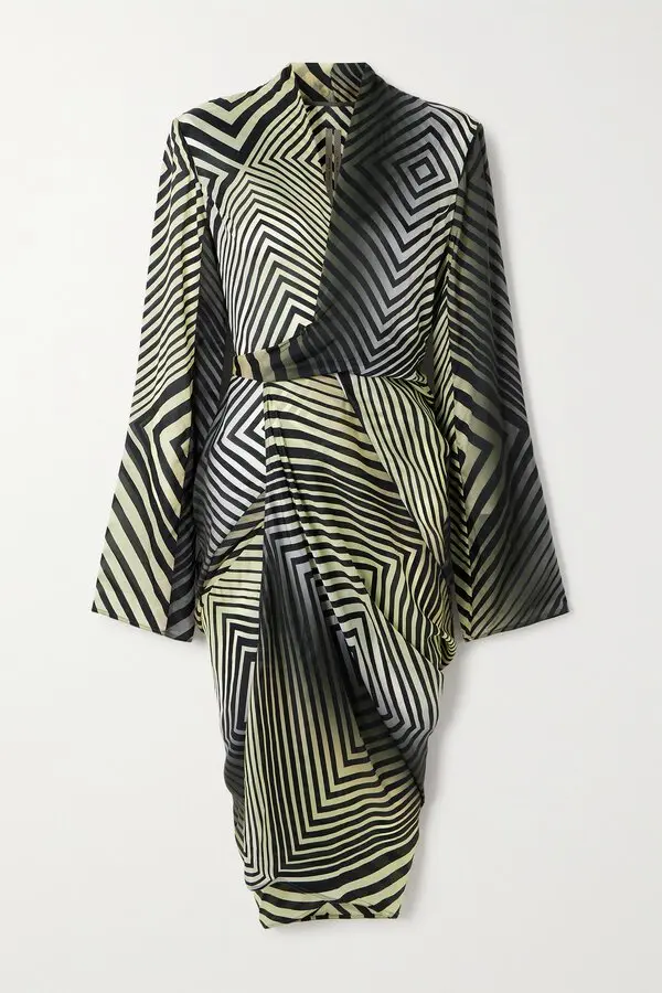 princess polly baby blue dress Wrap Maxi Dress  Black Satin with Side Slit & Plunge Neck By Sarvin