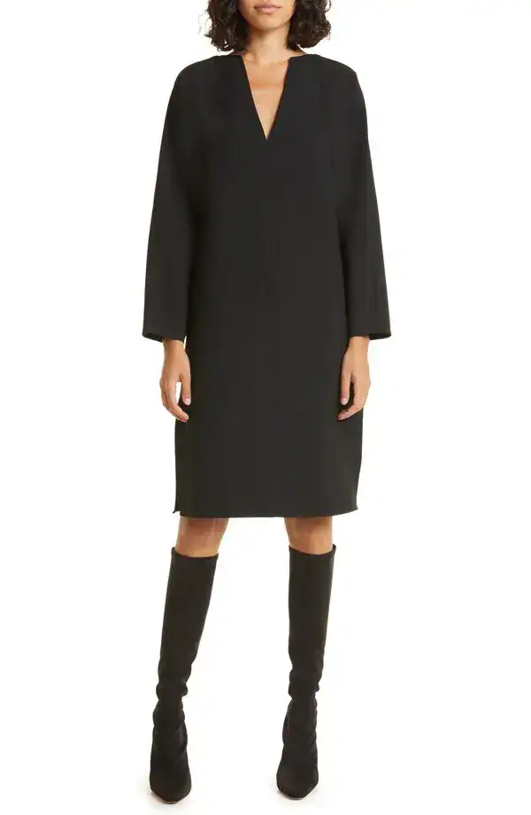 By Malene Birger Elvina Long Sleeve Shift Dress In Black - 45% Off |  Editorialist