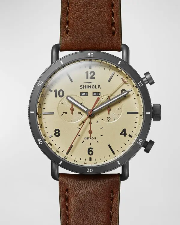 Shinola 45mm Canfield Sport Chronograph Strap Watch - Gray