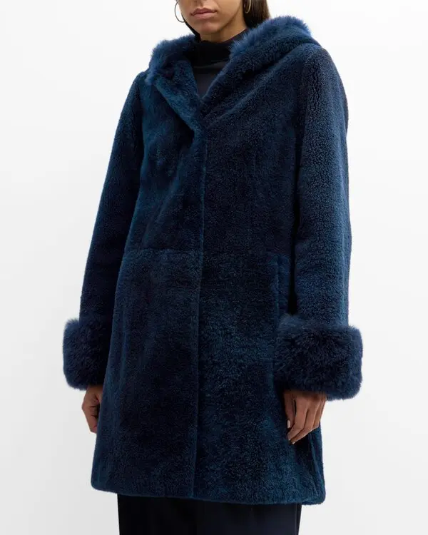 Gorski Sheared Cashmere Goat Fur Parka Jacket With Cashmere Goat Fur ...