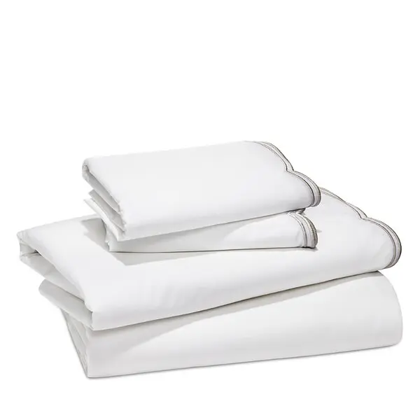 SKY Scalloped Sheet Set, Full - Reflection Grey
