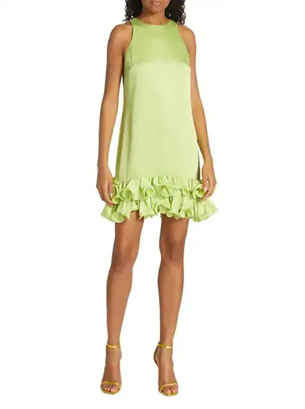 Buy Trina Turk Feather Dress In Lime Green At 41 Off Editorialist