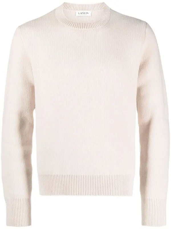 LANVIN Crew-neck Wool-cashmere Jumper - Neutrals