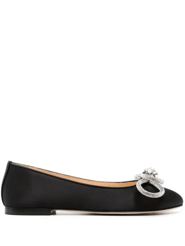 Mach & Mach Double Bow Ballerinas - Black