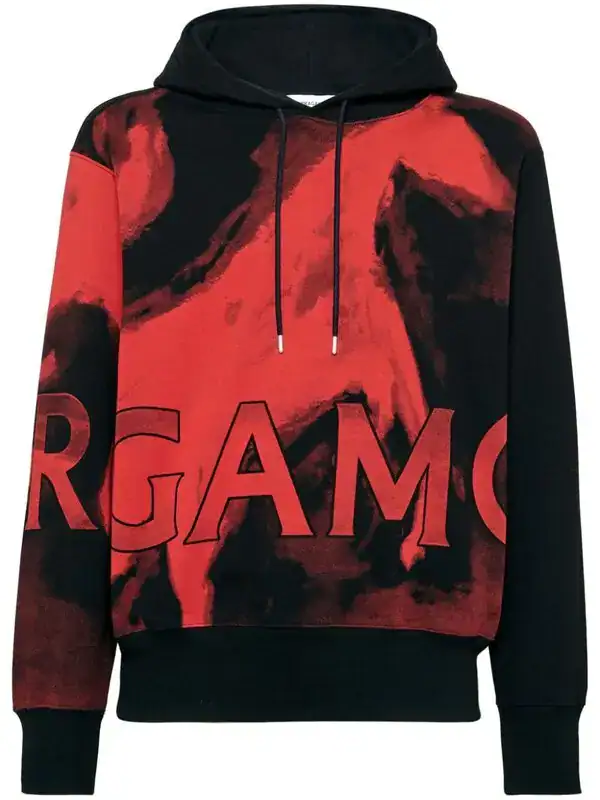 Ferragamo Mustang-Print Cotton Hoodie In Black - 63% Off  display picture 1