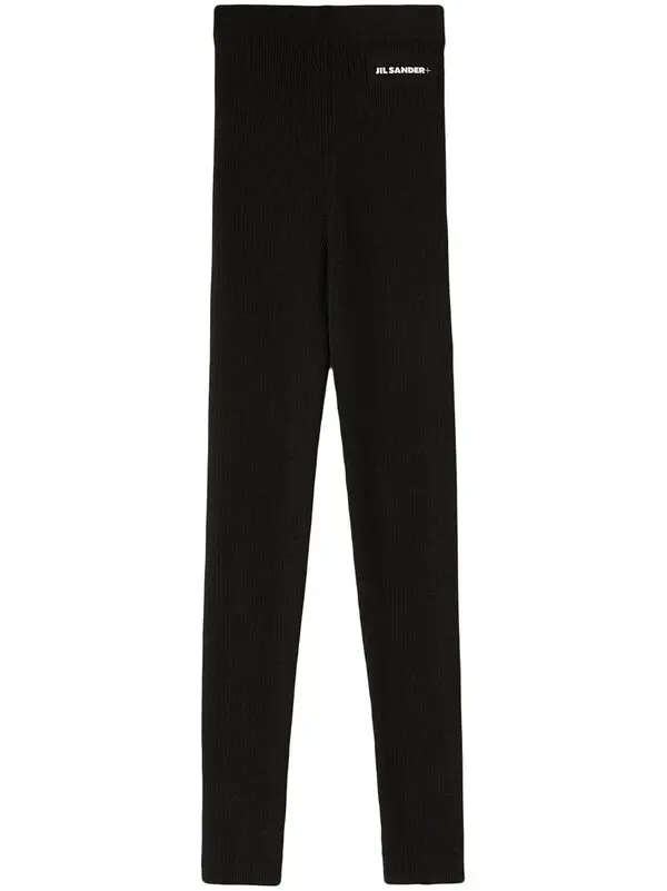 JIL SANDER Logo-print High-waist Leggings - Black