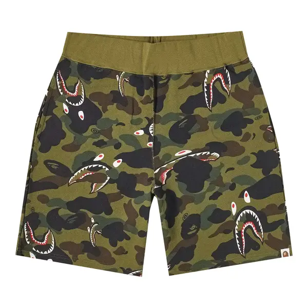 BAPE 1st Camo Wide Sweatshort - Green