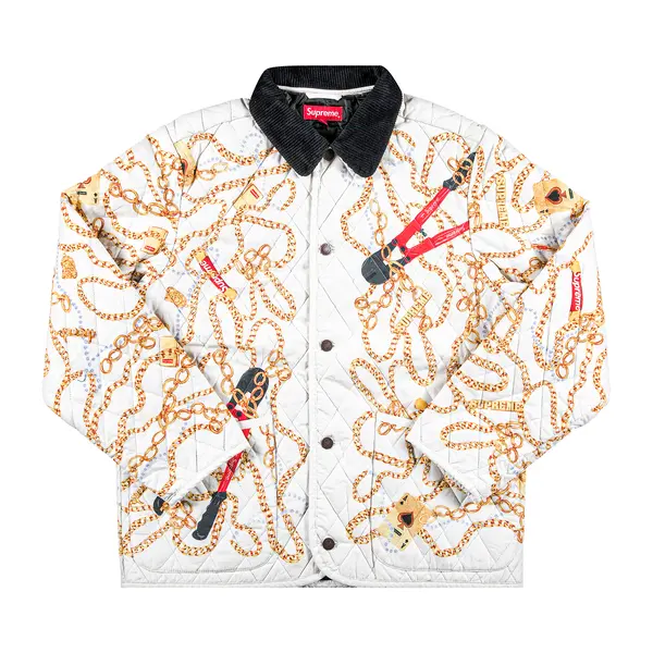 Supreme Chains Quilted Jacket - White